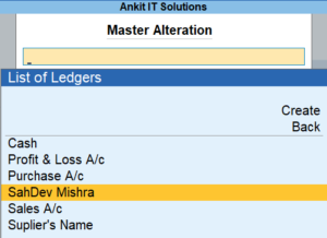 How to Delete Ledger from TallyPrime – Ankit IT Solutions – Training Institute
