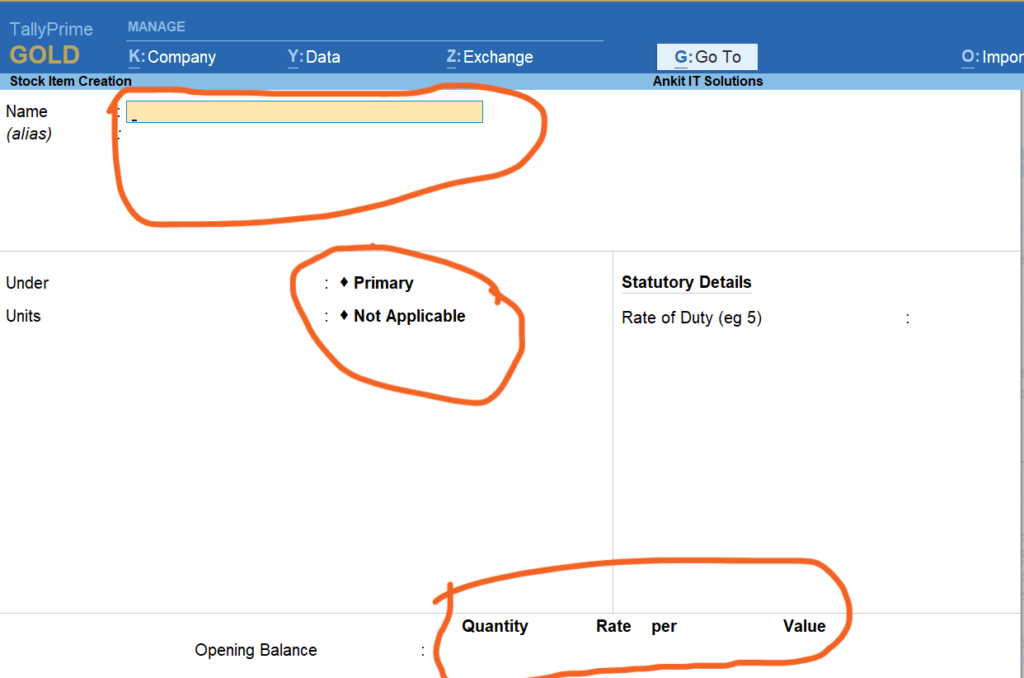 What is Stock Item and How to Create It in Tally? - Ankit IT Solutions ...