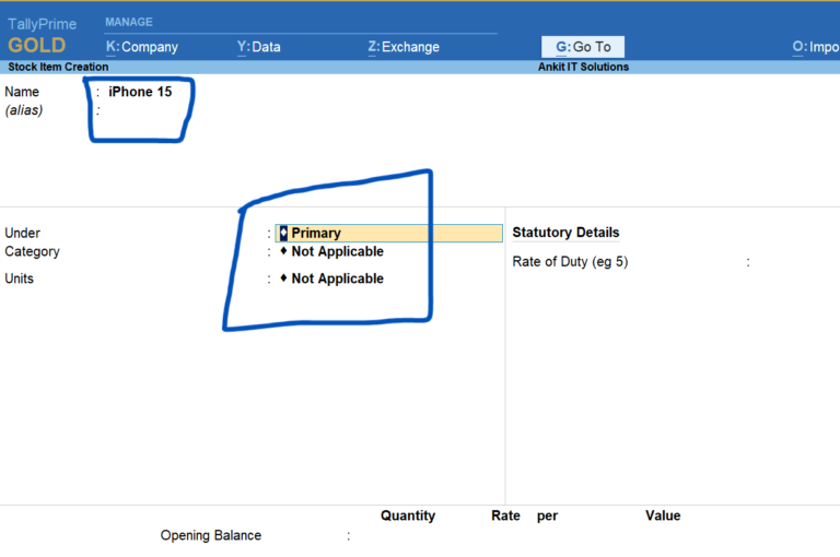What is Stock Item and How to Create It in Tally? - Ankit IT Solutions ...