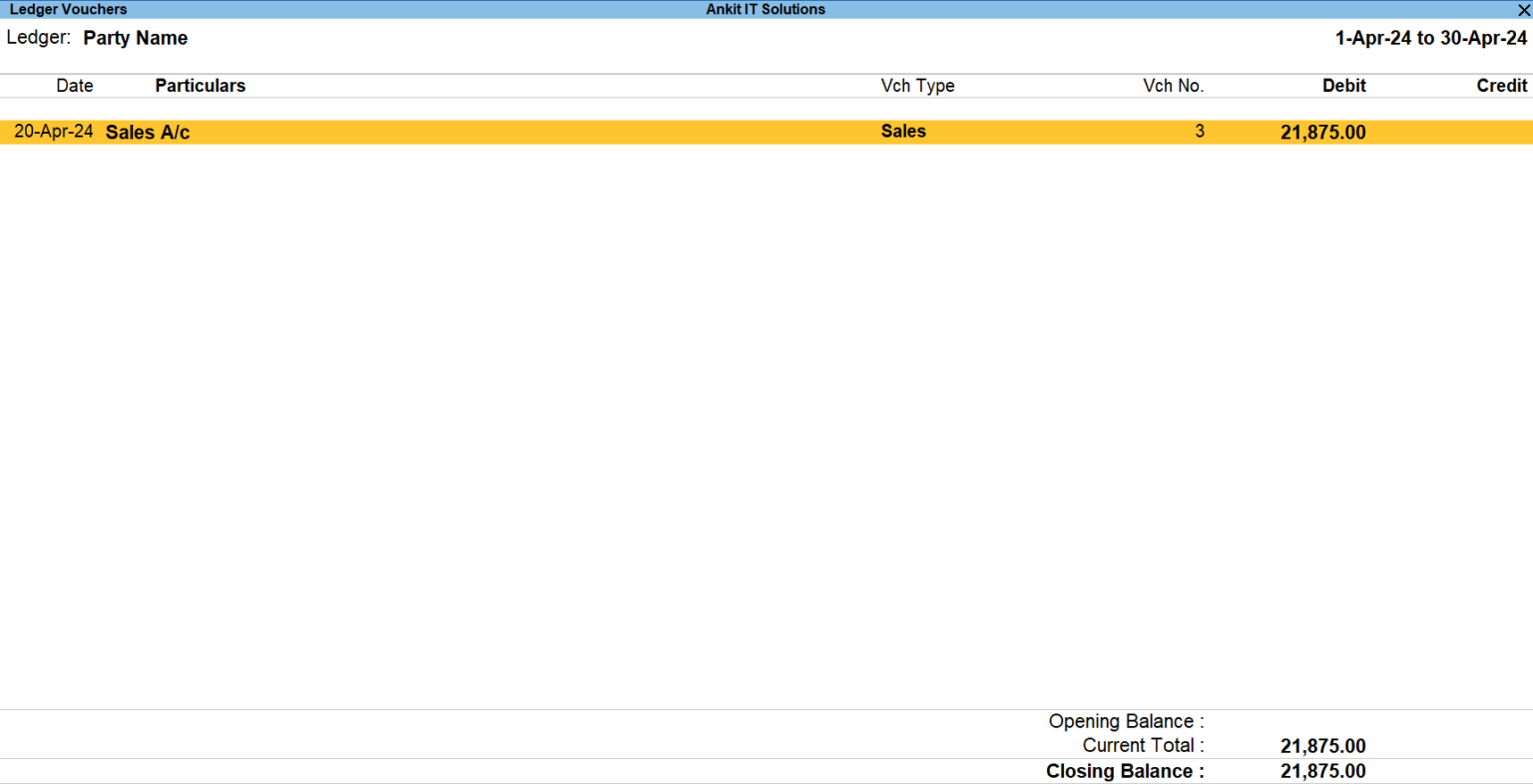 Sales Voucher in Tally - Sales Cycle / Proccess - Ankit IT Solutions ...