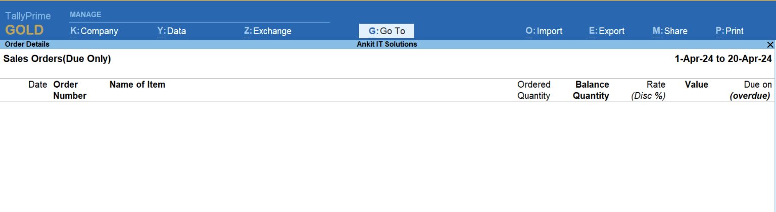 Sales Voucher in Tally - Sales Cycle / Proccess - Ankit IT Solutions ...
