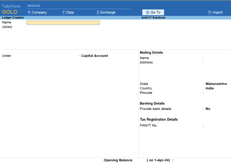 What is a Ledger in TallyPrime? How to Create a New Ledger - Ankit IT ...