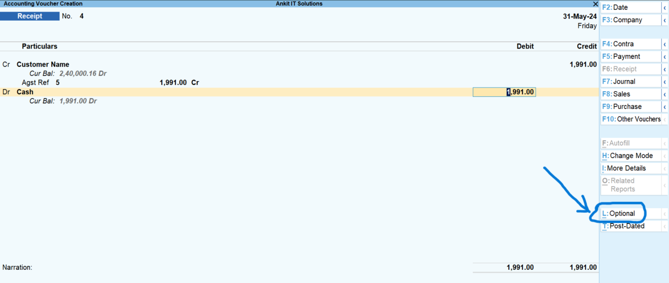 Optional Vouchers in TallyPrime – A Step-by-Step Guide - Ankit IT ...