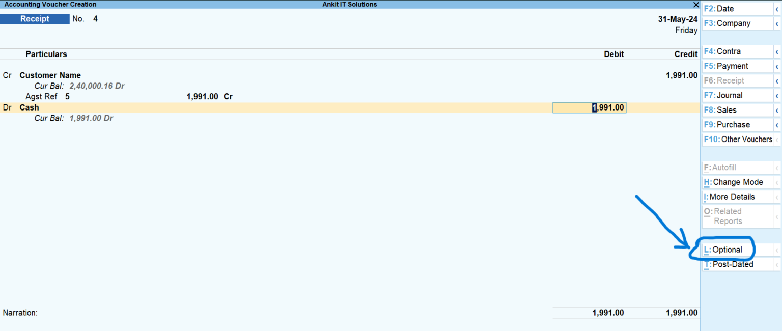Optional Vouchers in TallyPrime – A Step-by-Step Guide - Ankit IT ...