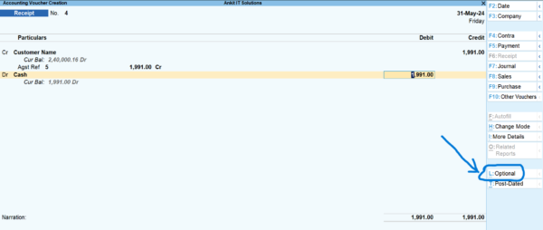 Optional Vouchers in TallyPrime – A Step-by-Step Guide - Ankit IT ...