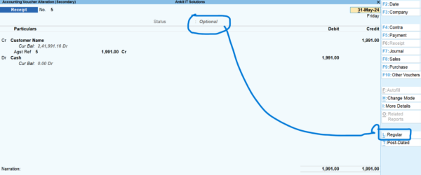Optional Vouchers in TallyPrime – A Step-by-Step Guide - Ankit IT ...