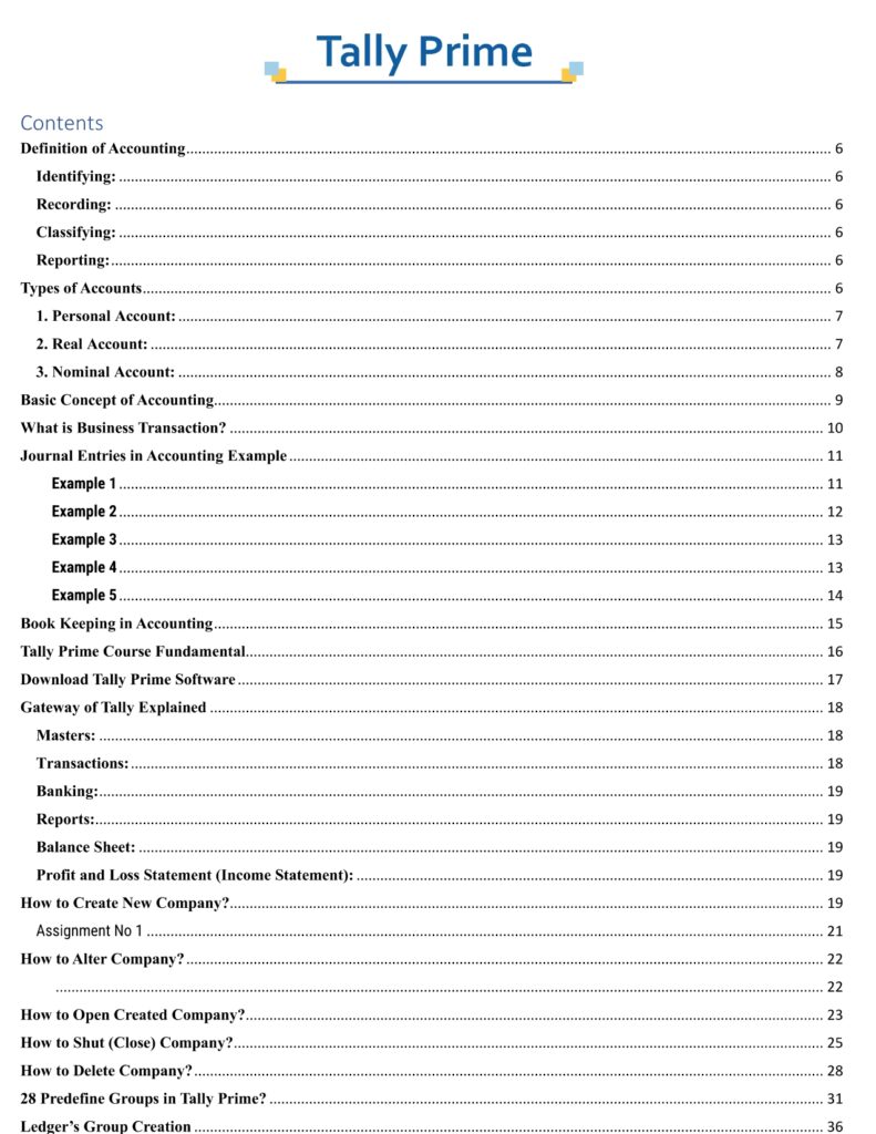 Tally Prime PDF Notes With GST TDS TCS (English Notes) - Ankit IT ...
